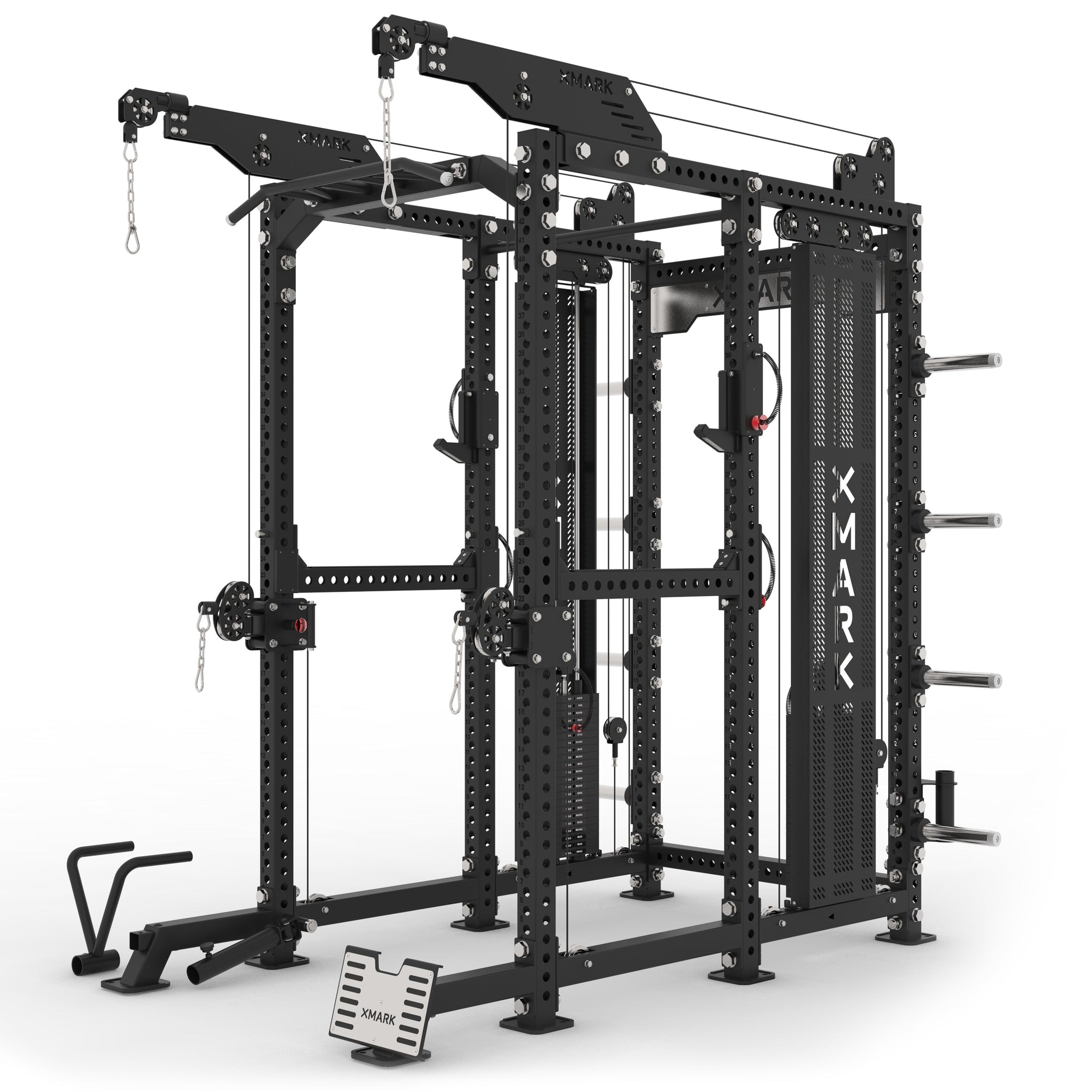 Commercial Power Rack Cable Machine, 440 lbs Total Stack Weight ...