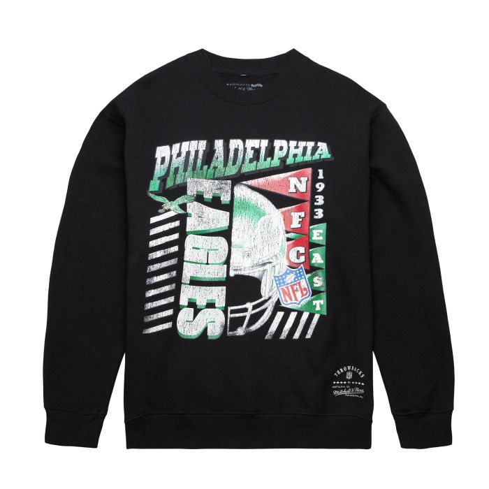 Philadelphia Eagles Mitchell & Ness Easy Cool Crewneck Sweatshirt ...