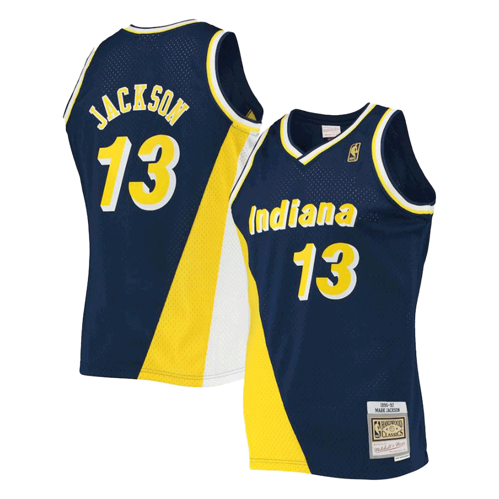 Mark Jackson Indiana Pacers Mitchell & Ness Navy Blue Hardwood Classic ...
