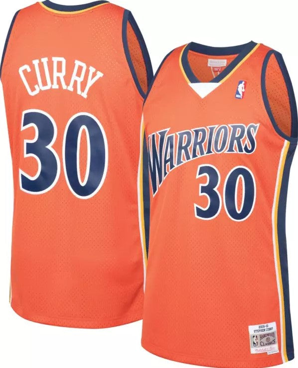 Steph Curry Golden State Warriors Mitchell & Ness Orange Hardwood Clas ...